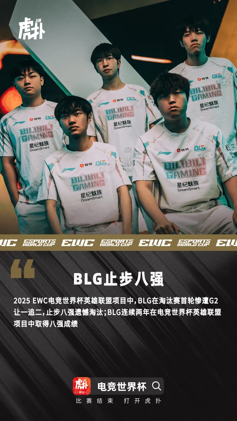[流言板]1-2不敌G2淘汰出局，这已是BLG连续两届EWC止步八强-英雄联盟丨LPL-虎扑社区